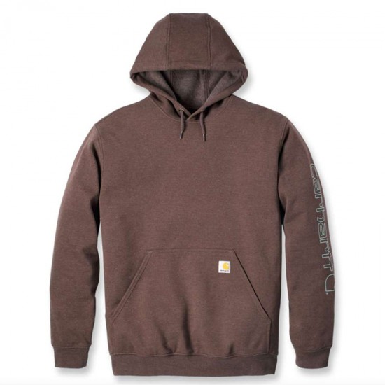 Carhartt K288 Sleeve Logo Hooded Sweatshirt - Mocha Heather ...