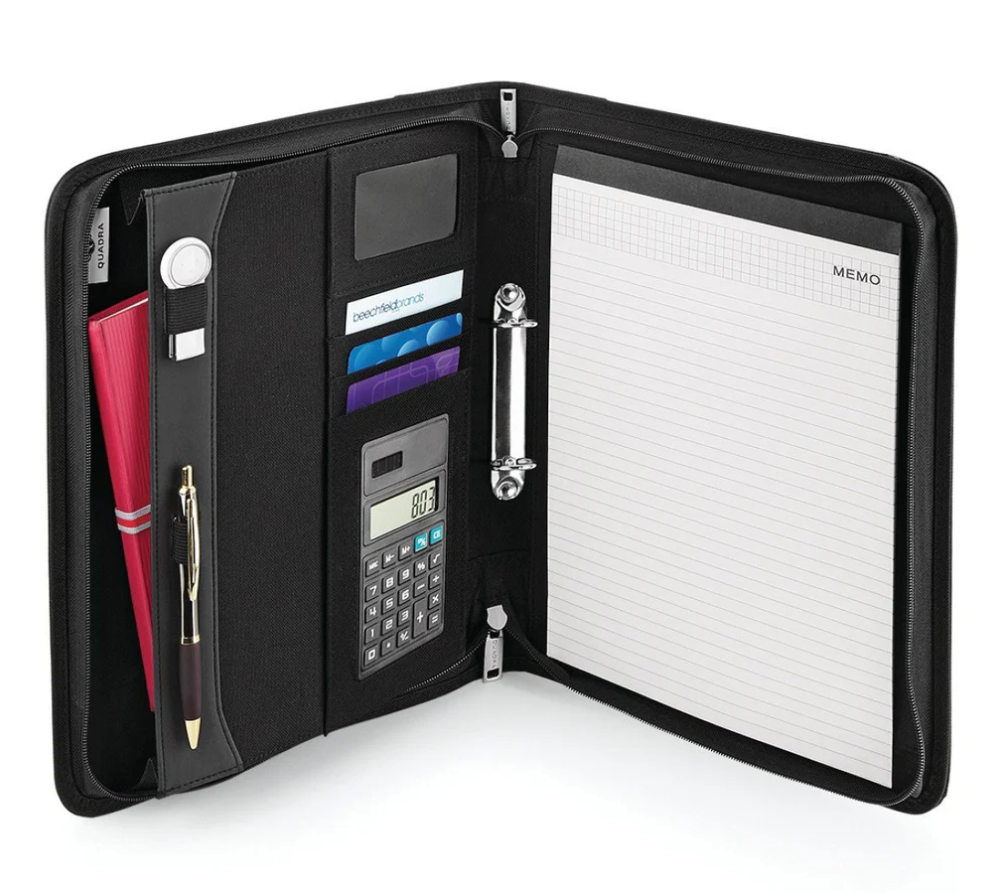 Deluxe Zipper Portfolio Folder With FREE logo! | Professional Uniforms ...
